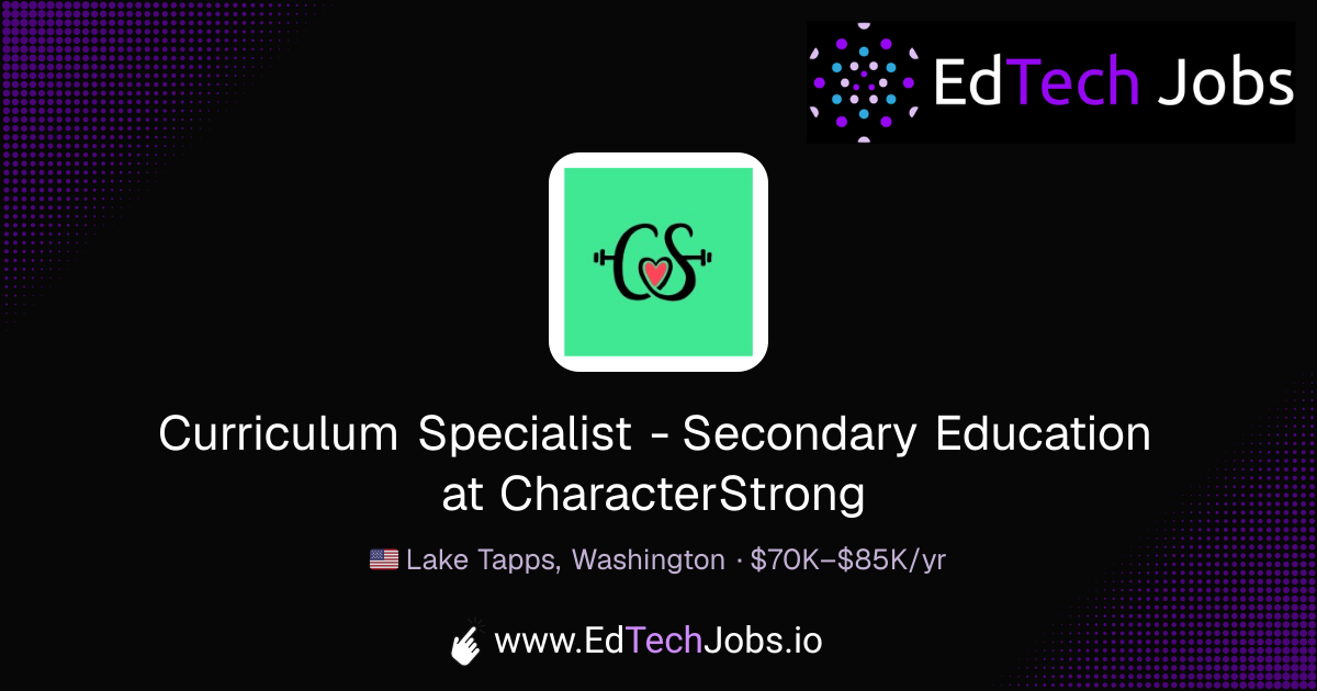 [Position Filled] Curriculum Specialist - Secondary Education at ...